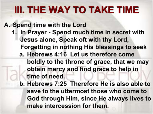 take time to be holy | PPTX