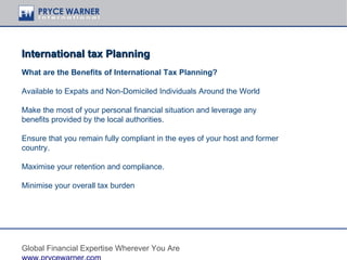 International Tax Planning | PPT | Business Accounting & Finance | Business