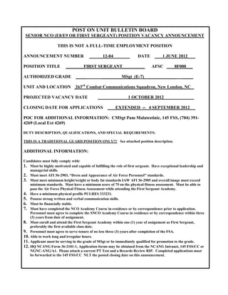 Announcement - First Sgt. 263 CBCS | DOCX