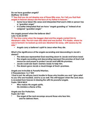 12-09-18, Genesis 28;10-22, Not Alone, Jacob Sees Angels | PDF
