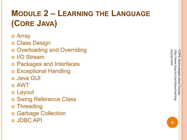 JAVA Training Syllabus Course | PPTX | Web Development | Internet