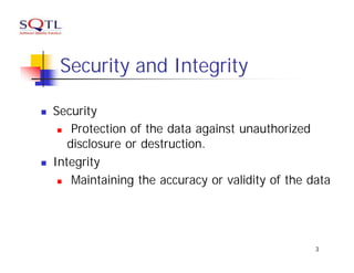 Security and Integrity | PDF | Databases | Computer Software and Applications