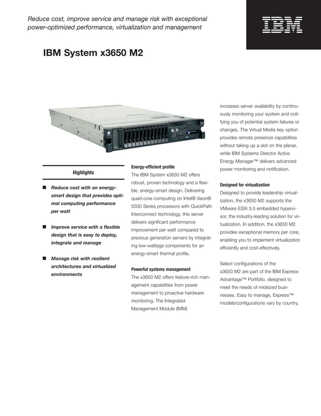 IBM System x3650 M2 | PDF | Cloud Computing | Internet