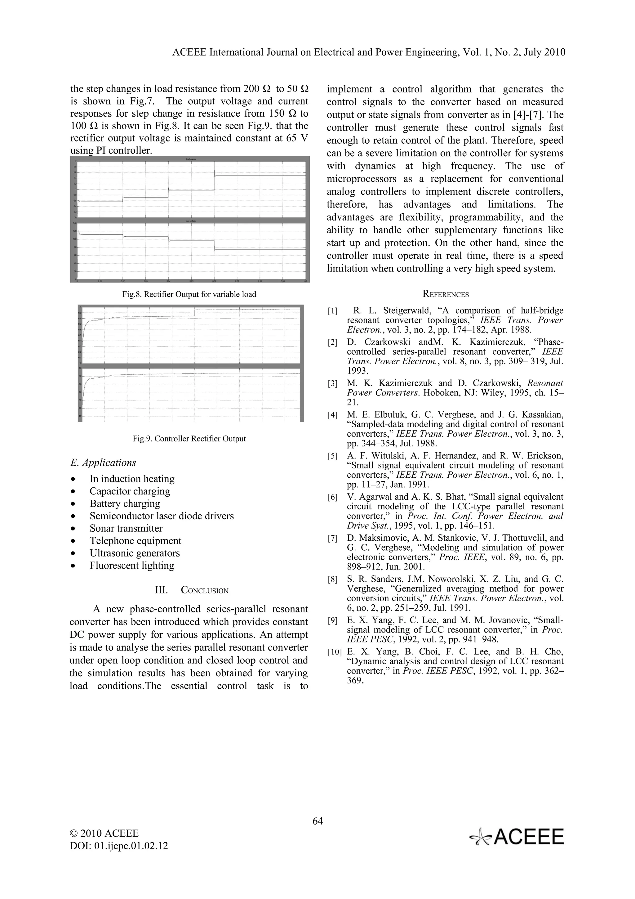 Open Loop Control Of Series Parallel Resonant Converter | PDF
