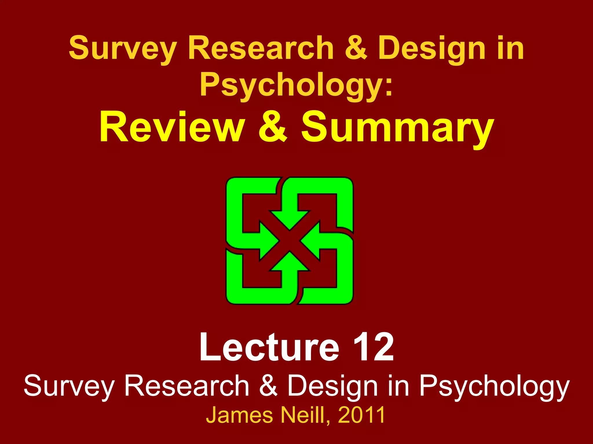 Review of "Survey Research Methods & Design in Psychology" | ODP