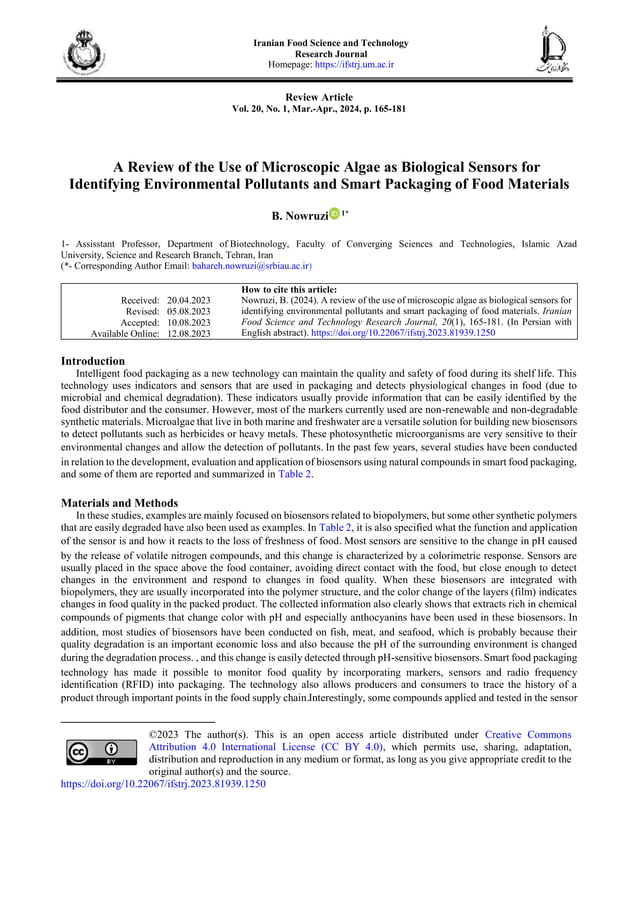 A Review of the Use of Microscopic Algae as Biological Sensors for Identifying Environmental ...