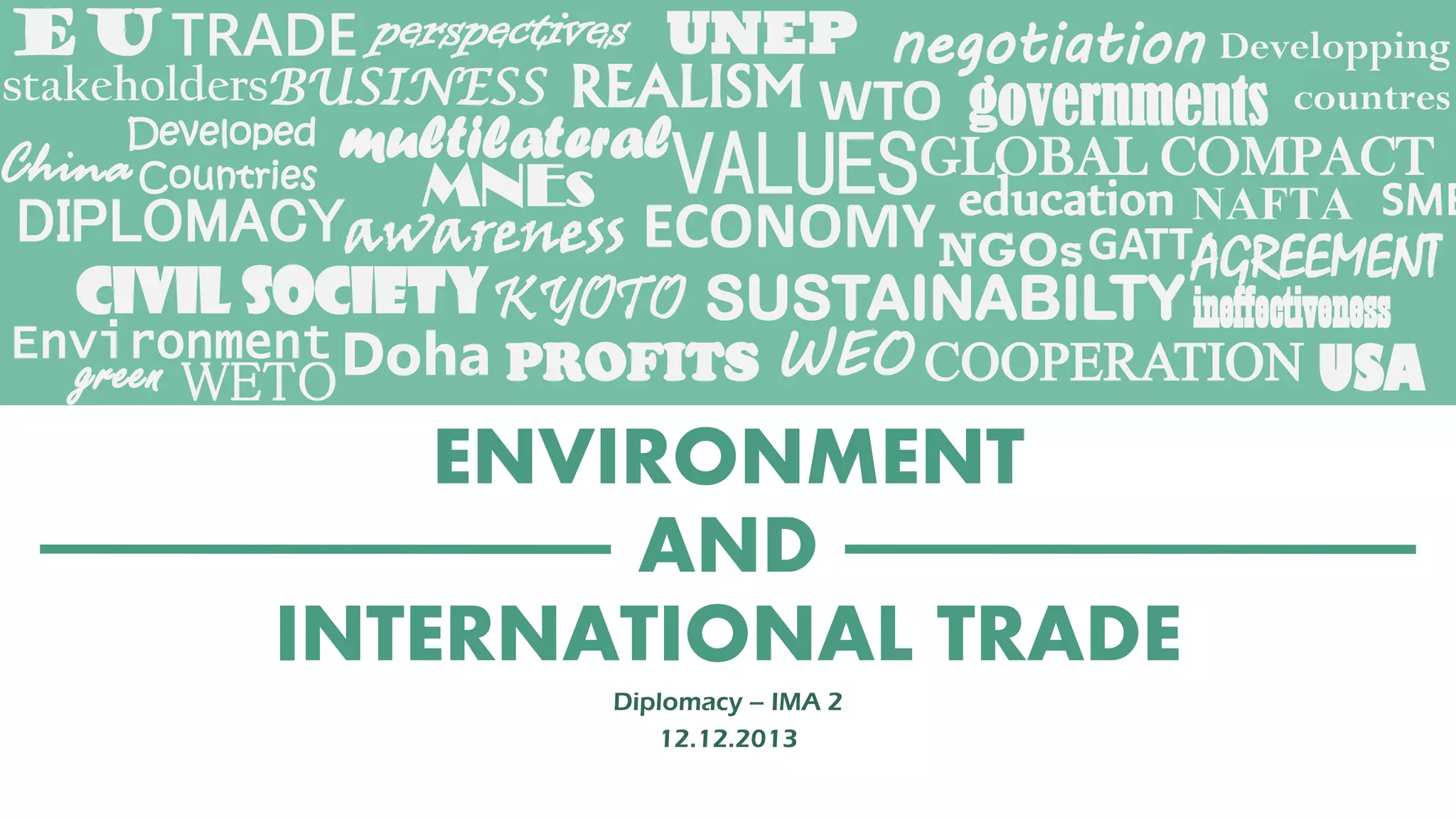 International Trade and Environment | PDF
