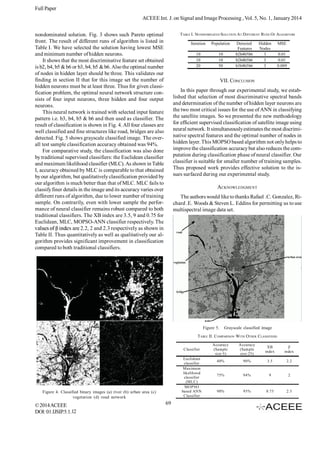 Optimized Neural Network for Classification of Multispectral Images | PDF