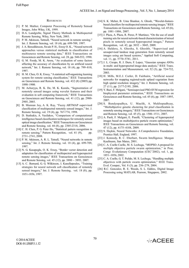 Optimized Neural Network for Classification of Multispectral Images | PDF