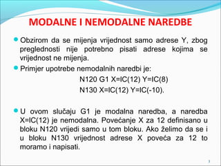Modalne i nemodalne naredbe. G i M naredbe | PPT