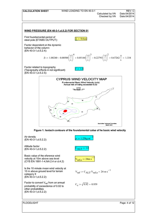 WIND LOADING ON LIGHTING STEEL COLUMN - EN 40-3-1:2013 | PDF | Weather ...