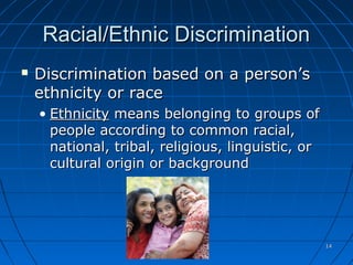 diversity: types of discrimination | PPT