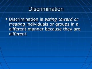 diversity: types of discrimination | PPT