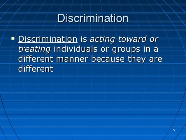 diversity: types of discrimination