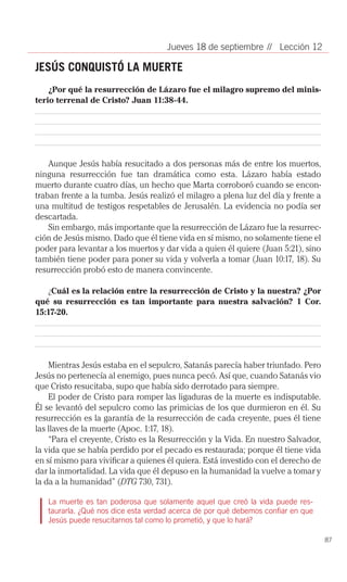 Lección 12 - Muerte y Resurrección - Escuela Sabática | PDF