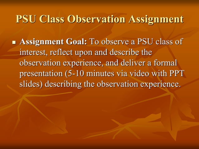 12. conversation starters, psu observation assignment, data | PPT