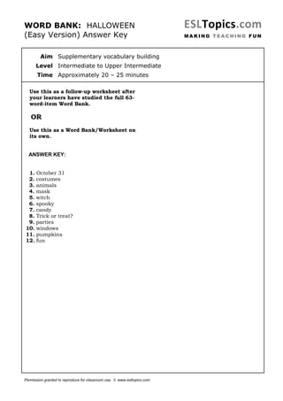 12.2 esl topics-word-bank-halloween-easy | PDF