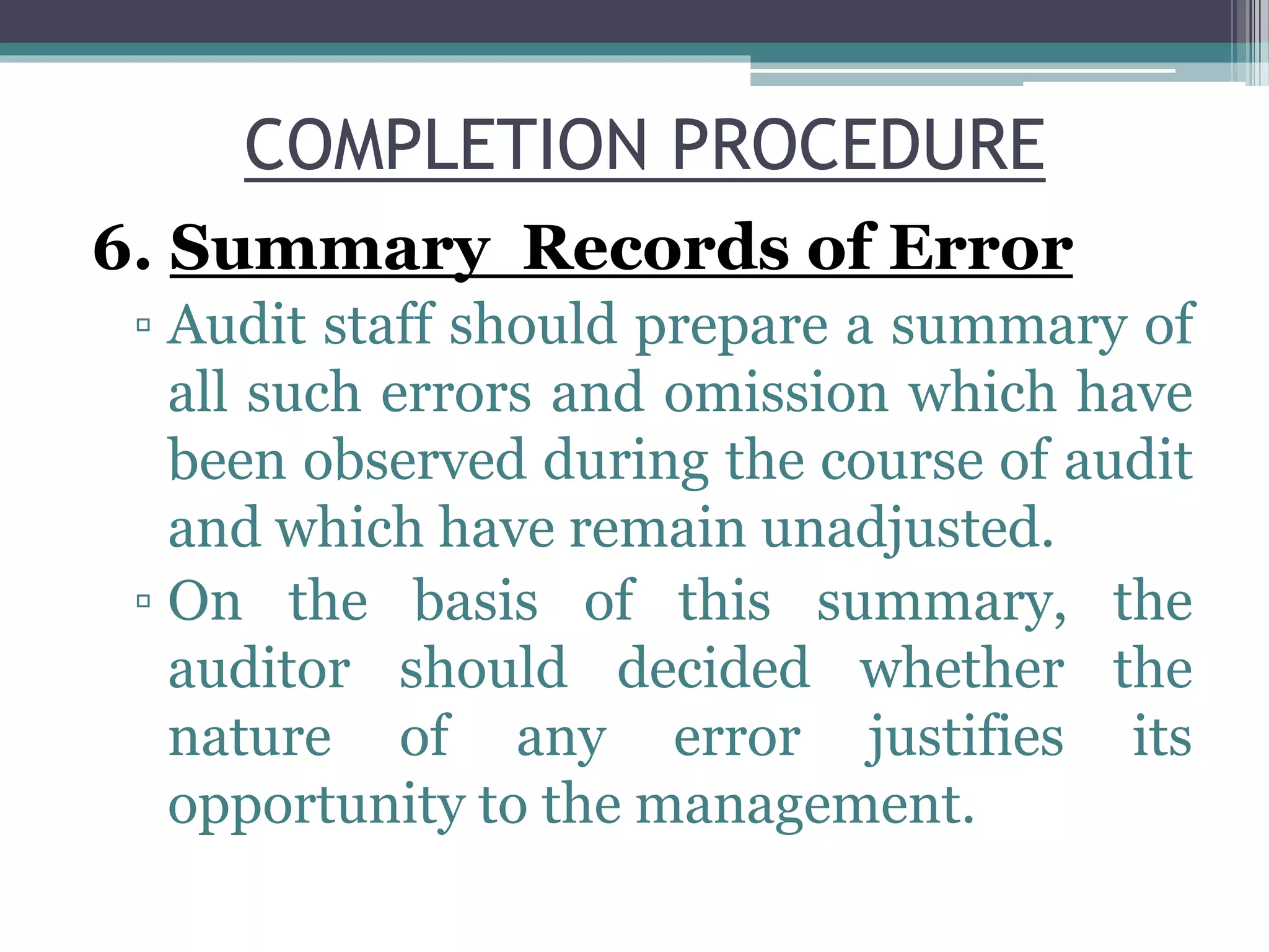 12. audit completion | PPTX