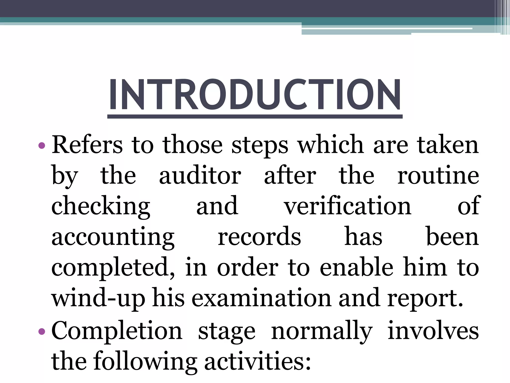 12. audit completion | PPTX