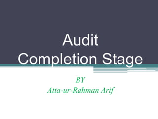 12. audit completion | PPTX