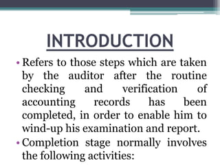 12. audit completion | PPTX