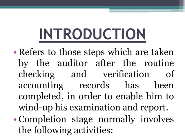 12. audit completion | PPTX