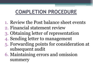 12. audit completion | PPTX