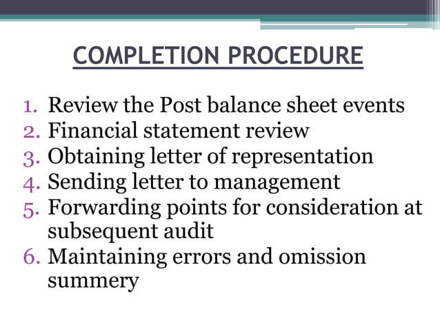 12. audit completion | PPTX