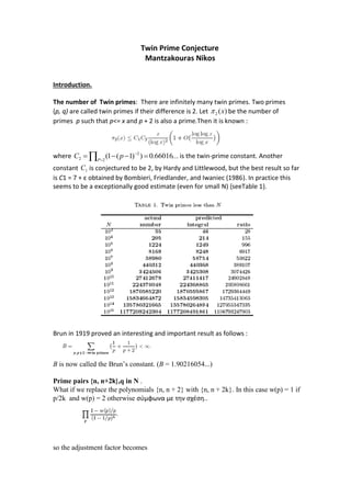 A Proof of Twin primes and Golbach's Conjecture | PDF