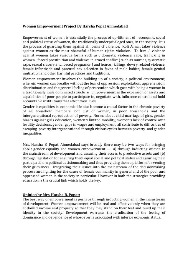 Women Empowerment Project By Harsha Popat Ahmedabad