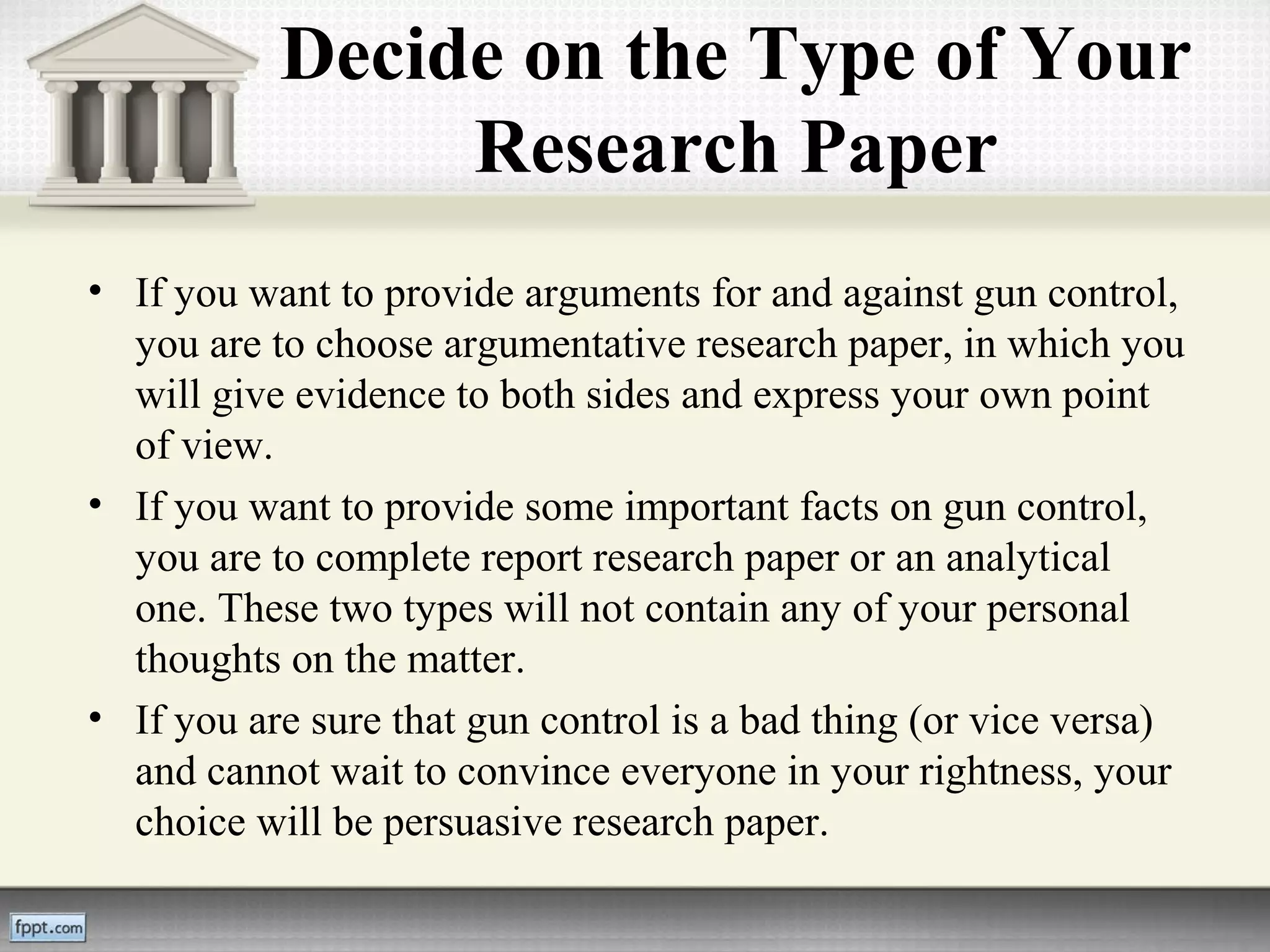 Gun Control Research Paper | PPT