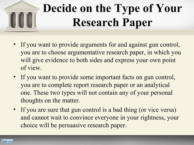Gun Control Research Paper | PPT