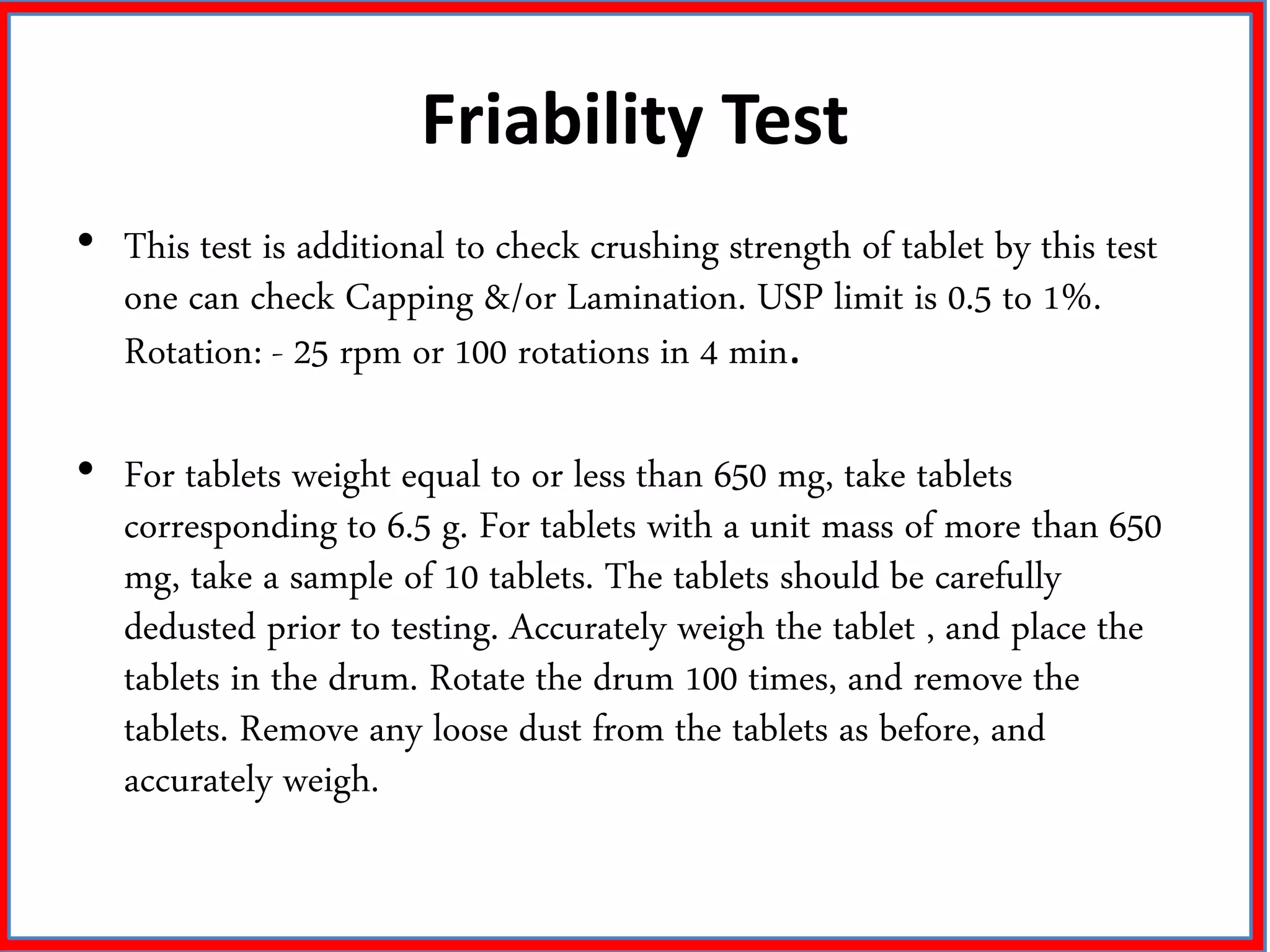 pharmacopoeial standards for tablet | PPTX