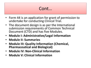 clinical trial application in india | PPTX