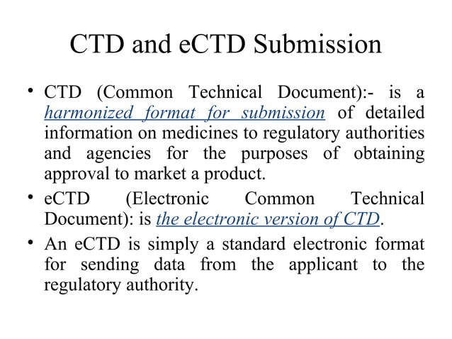 ctd and e ctd submission | PPT