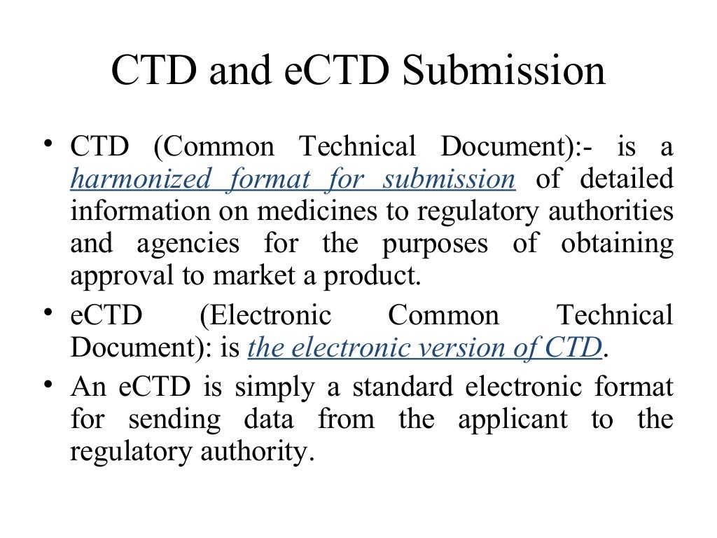 ctd and e ctd submission