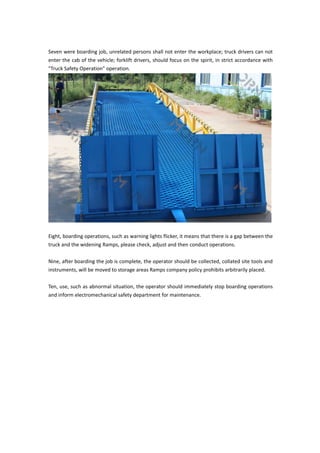 Hydraulic Ramps safety rules | PDF