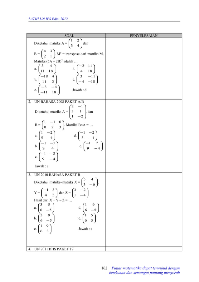 12. matriks | PDF | Free Download