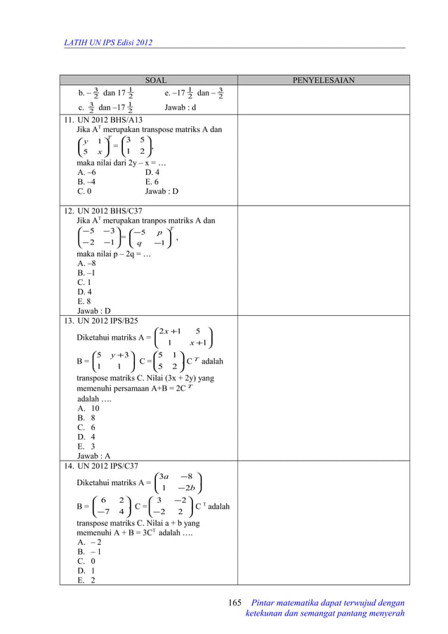 12. matriks | PDF | Free Download