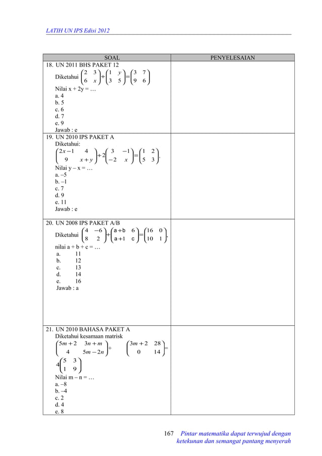 12. matriks | PDF | Free Download