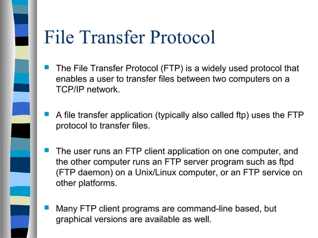 file transfer and access utilities | PPT