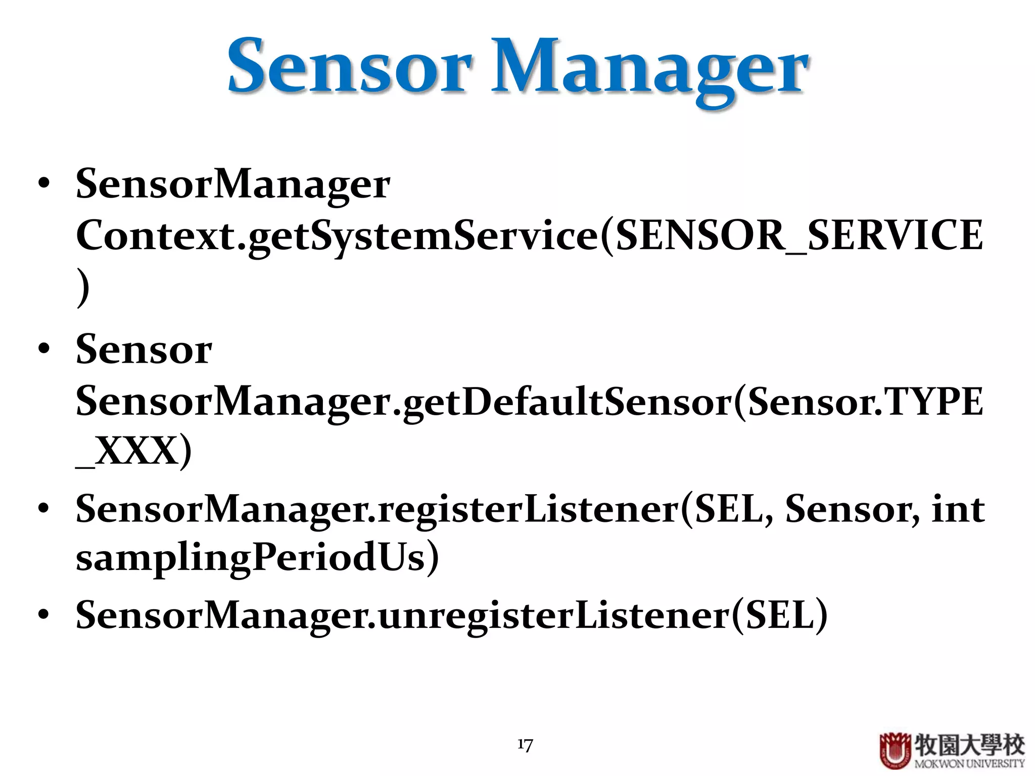 Android - Sensor Manager | PPT