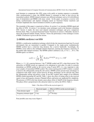 A JOINT TIMING OFFSET AND CHANNEL ESTIMATION USING FRACTIONAL FOURIER ...