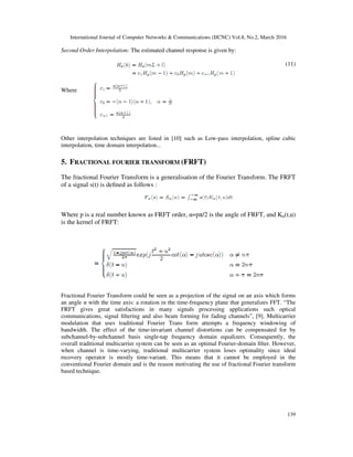 A JOINT TIMING OFFSET AND CHANNEL ESTIMATION USING FRACTIONAL FOURIER TRANSFORM AND CAZAC ...