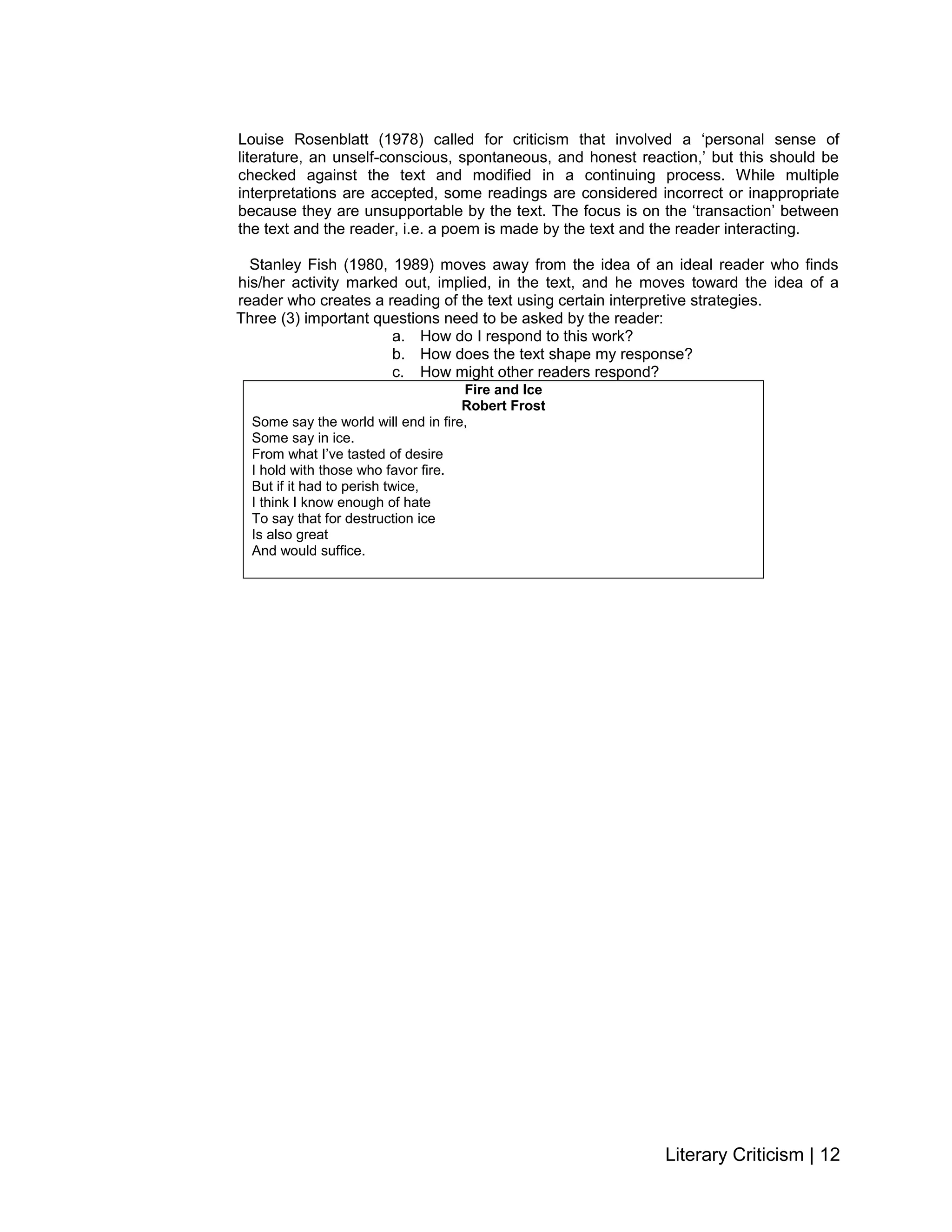 Literary Criticism (12 of 16) | DOC