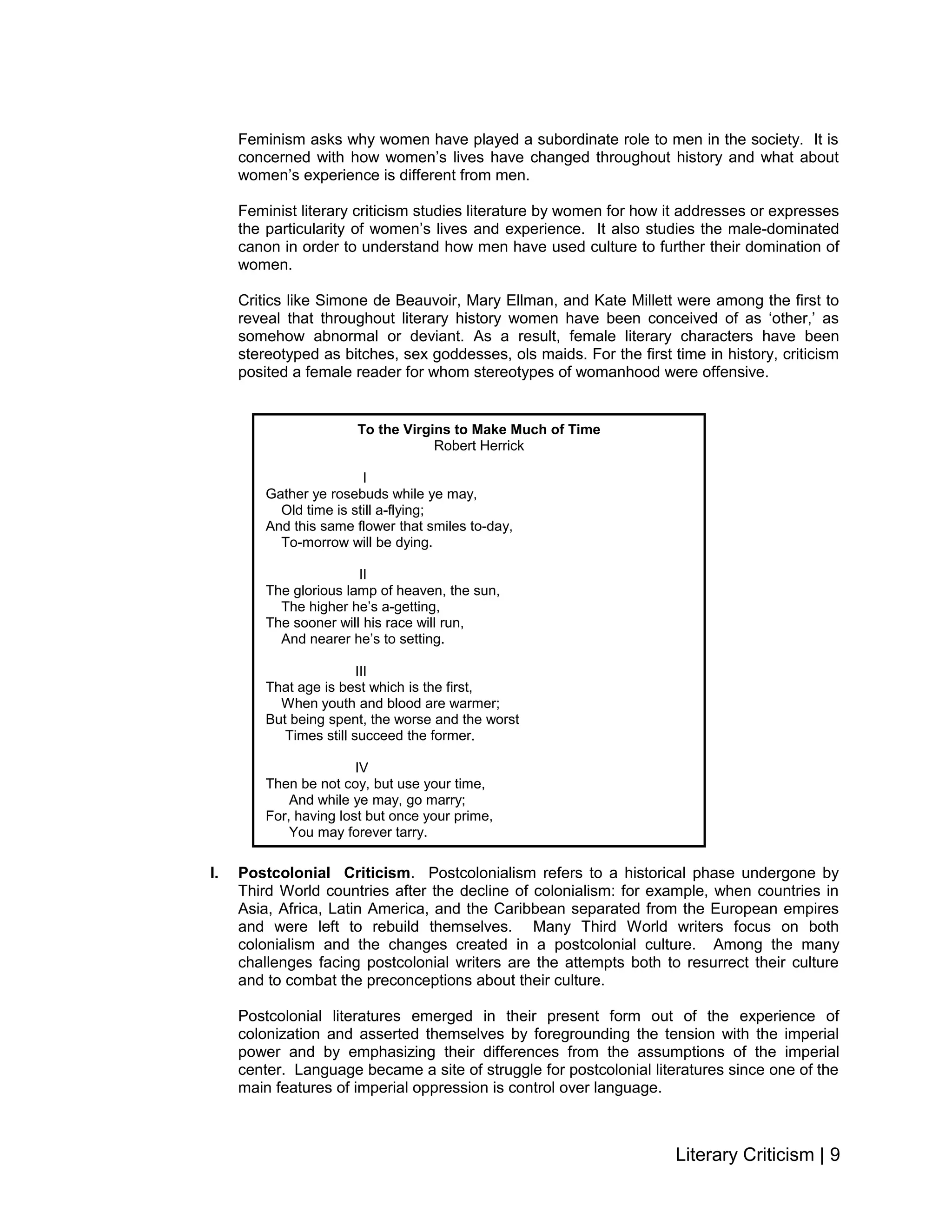 Literary Criticism (12 of 16) | DOC
