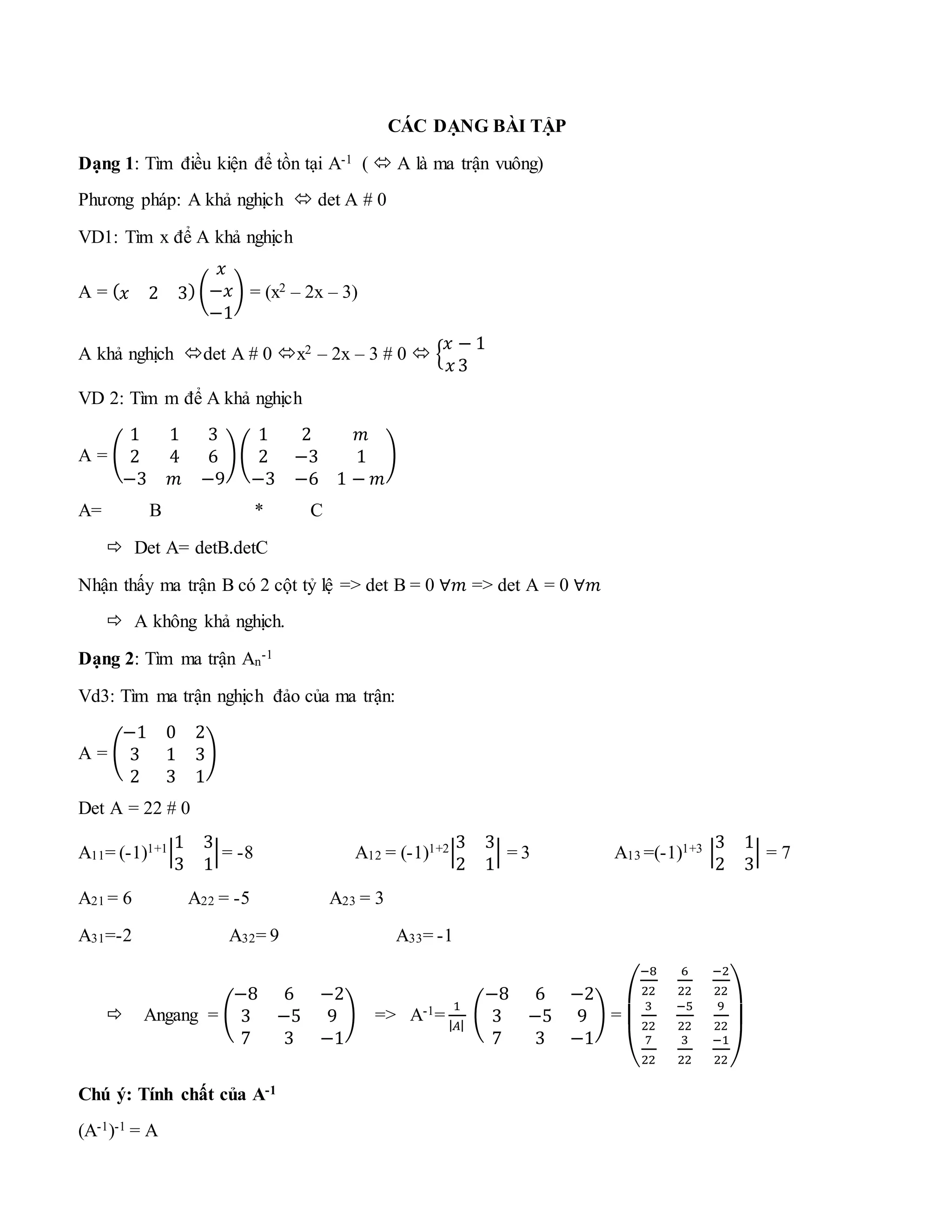 12.ma trận và dịnh thức | DOCX