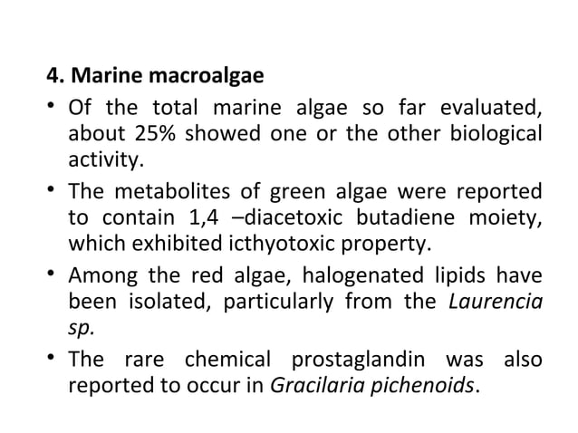 12. marine bioactive_compounds | PPT | Chemistry | Science
