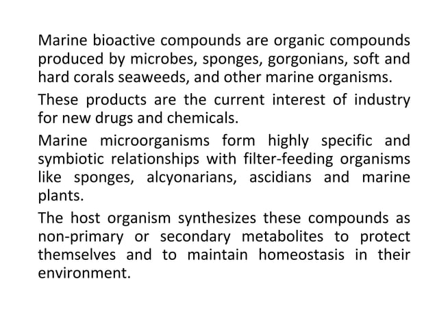 12. marine bioactive_compounds | PPT | Chemistry | Science