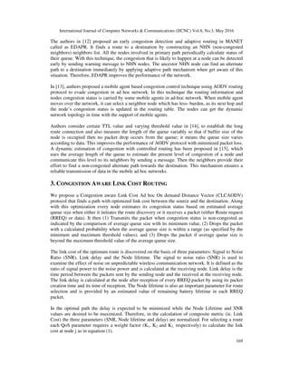 CONGESTION AWARE LINK COST ROUTING FOR MANETS | PDF | Free Download